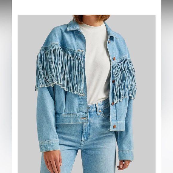 Wrangler | Jackets & Coats | Fringed Denim Jacket Wrangler Throwback ...